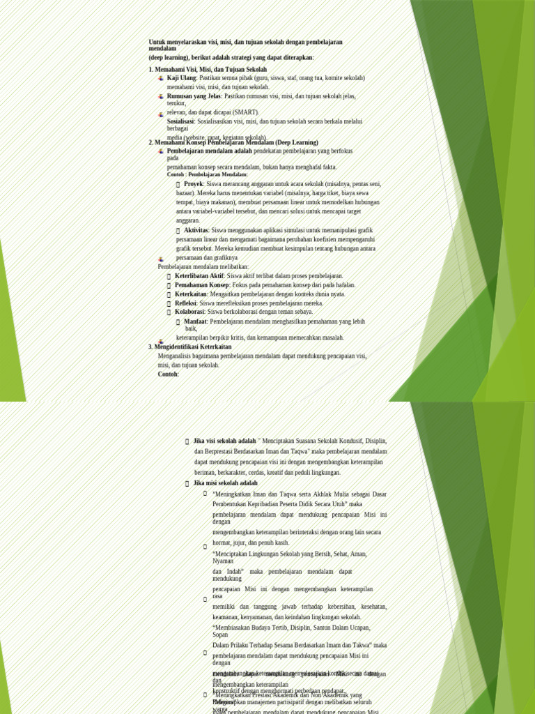 Strategi Pembelajaran Mendalam Sekolah | PDF