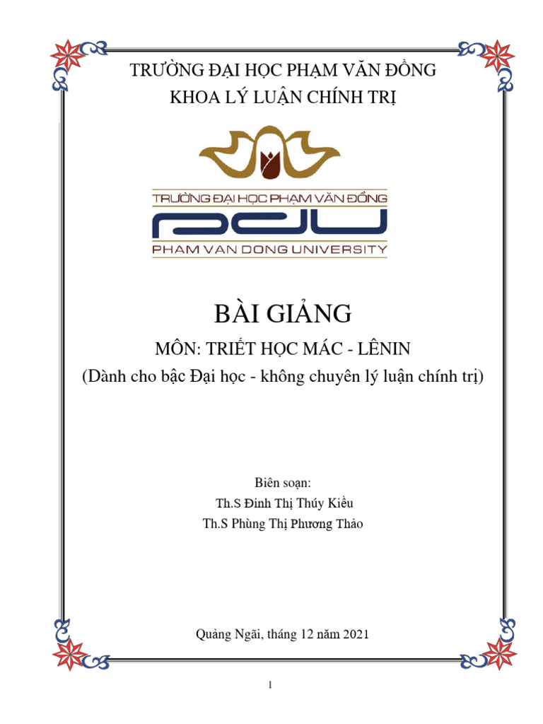 Bg Triet Hoc Mln | PDF