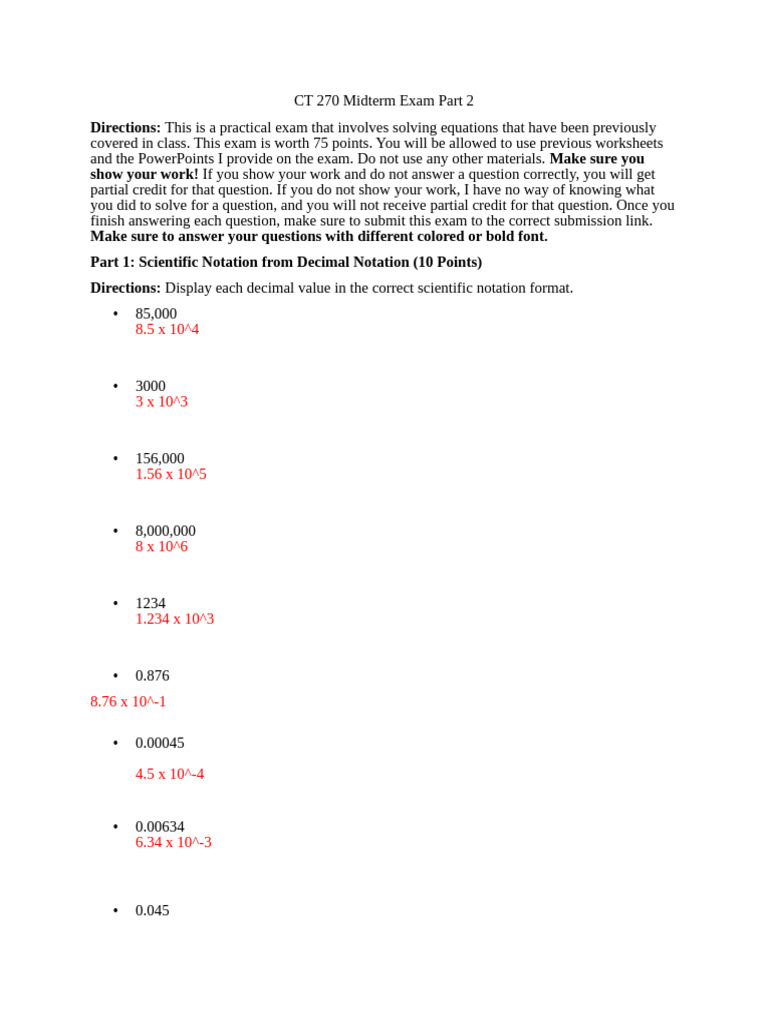 CT 270 Midterm Exam Part 2 | PDF | Resistor | Multiplication
