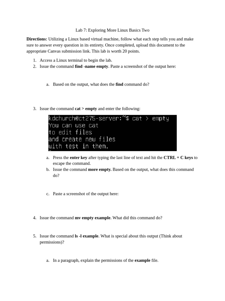 Lab 7 - Exploring More Linux Basics Two | PDF | Zip (File Format ...