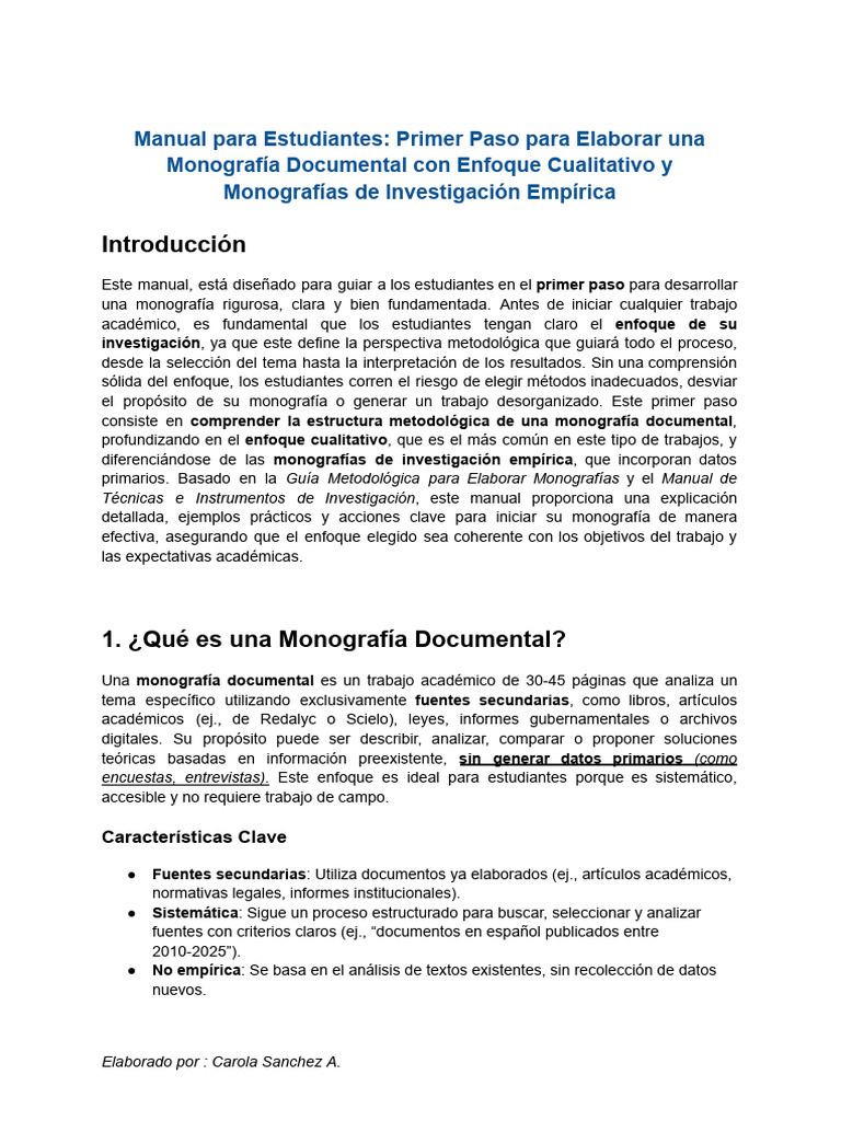 Manual Para Estudiantes_ Primer Paso Para Elaborar Una Monografía ...