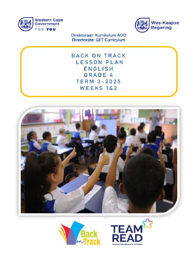 Bot1+9tpd Lesson Plan Eng Gr4 t3 Wk1 2025 | PDF | Reading Comprehension ...