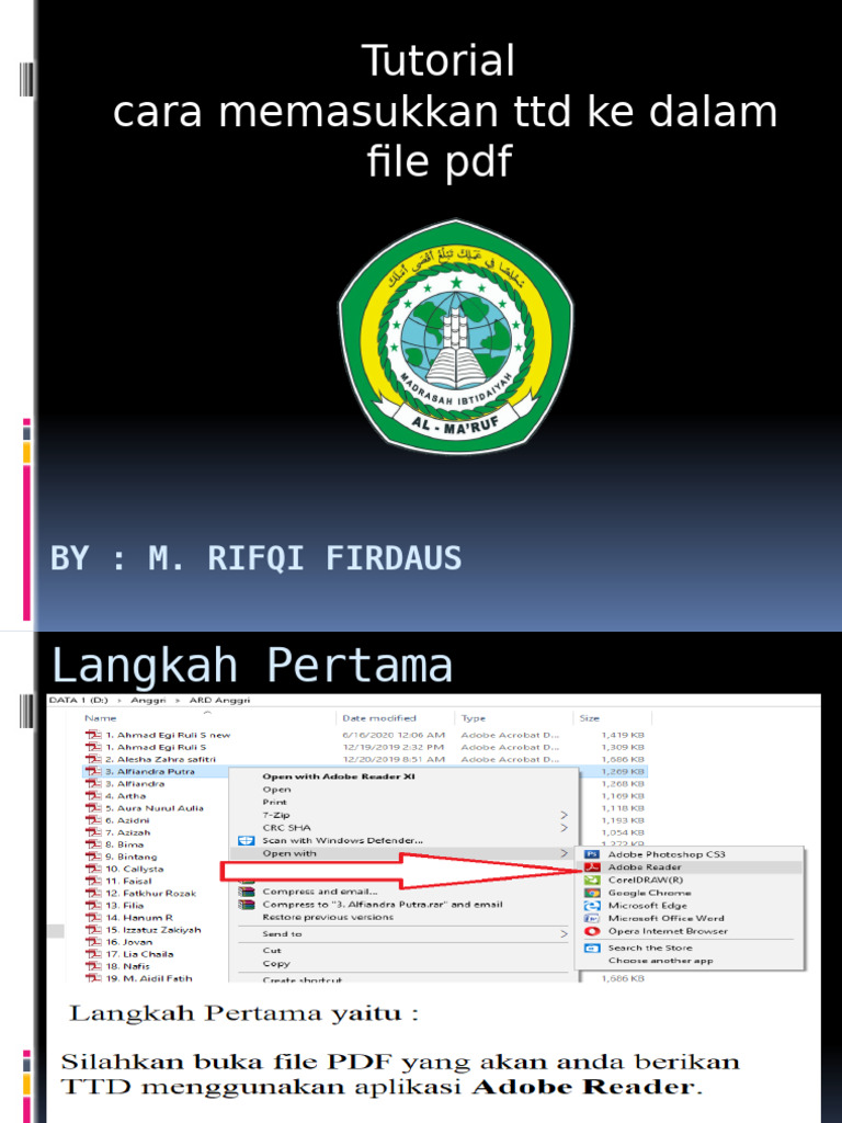 Tutorial Cara Memasukkan TTD Ke Dalam File PDF | PDF