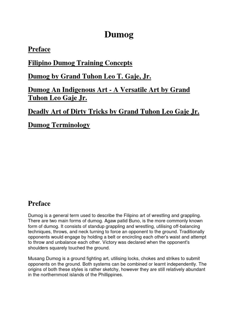 Filipino Dumog Training Concepts: An In-Depth Look at the Tactics ...