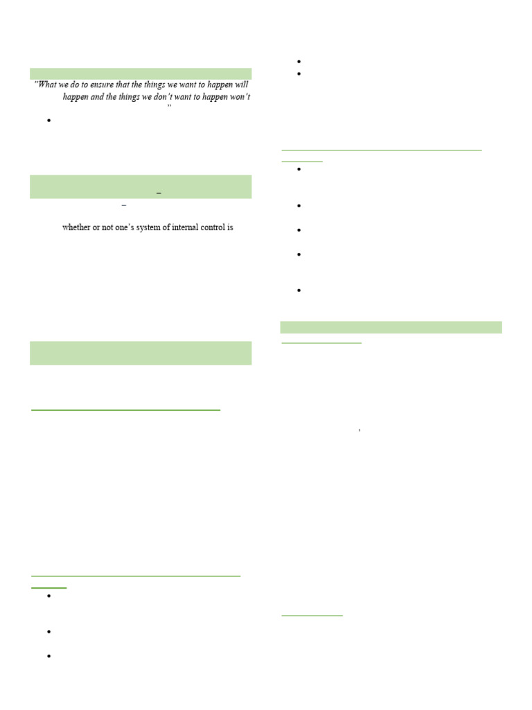 Understanding Internal Control Framework | PDF | Internal Control ...