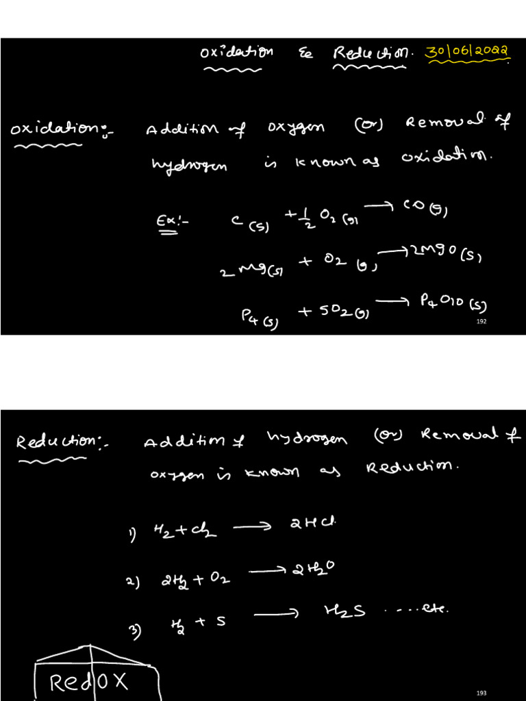 n14 Batch 30-06-2022 Oxidation and Reduction | PDF