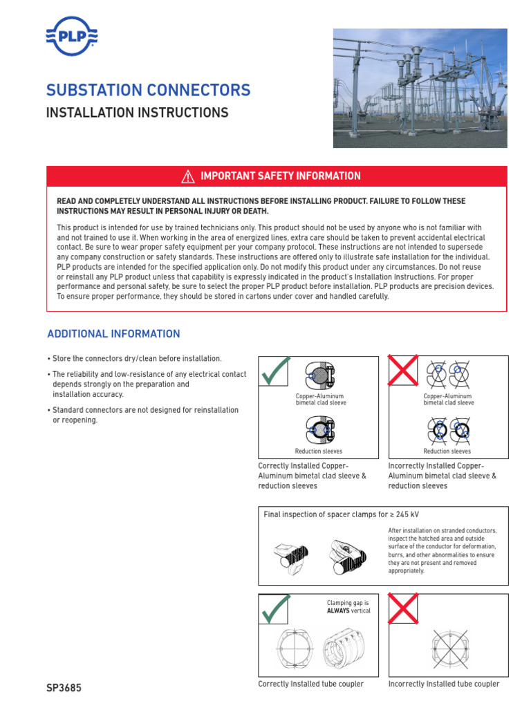 Substation Connector Installation Guide | PDF | Electrical Connector ...