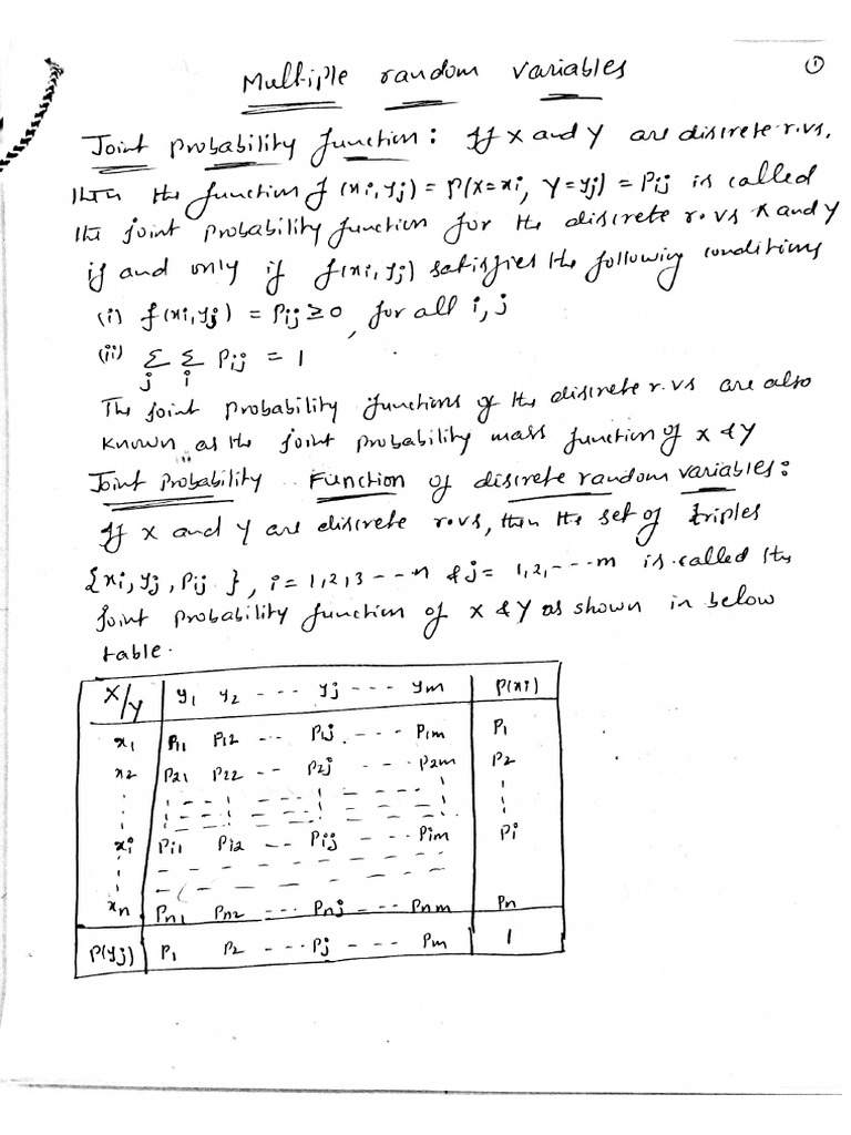 Multiple Random Variables | PDF