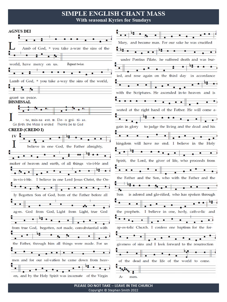 Simple Ordinary Sheet For Sundays Pew Card Copypag2 | PDF
