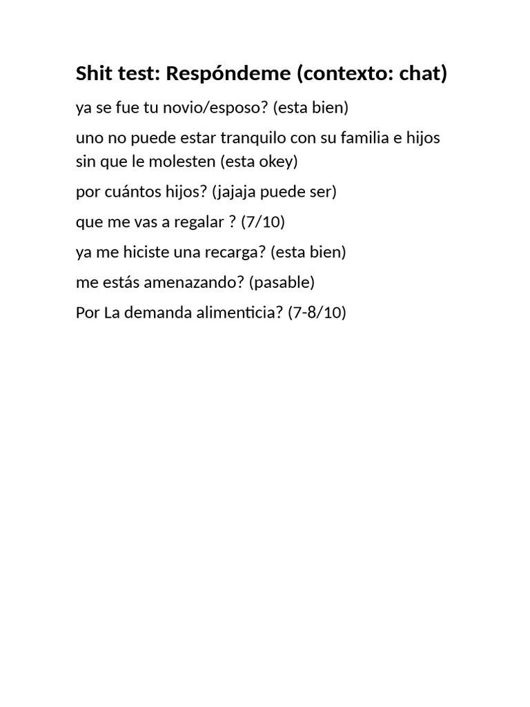 Shit Tests en Conversaciones de Chat | PDF