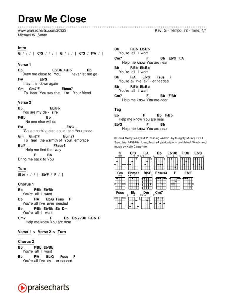 Draw Me Close - Worship Song Lyrics | PDF | Songs | Musical Forms