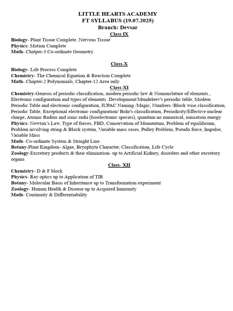 19 July FT Syllabus Devsar | PDF