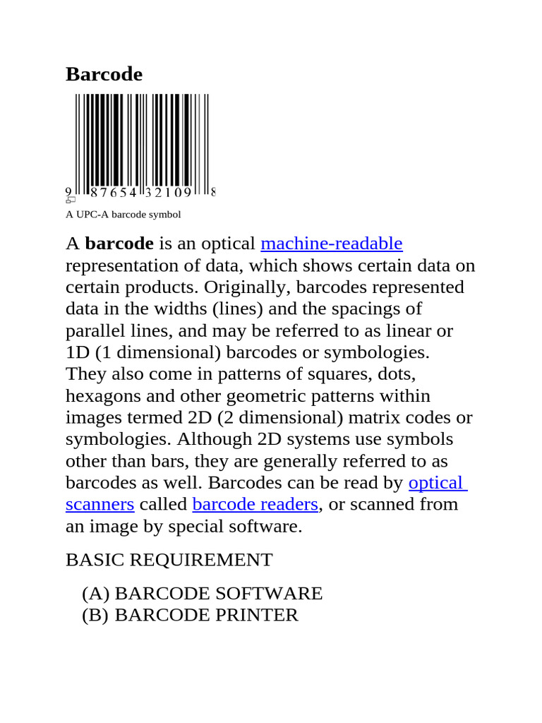 Barcode | PDF | Barcode | Radio Frequency Identification