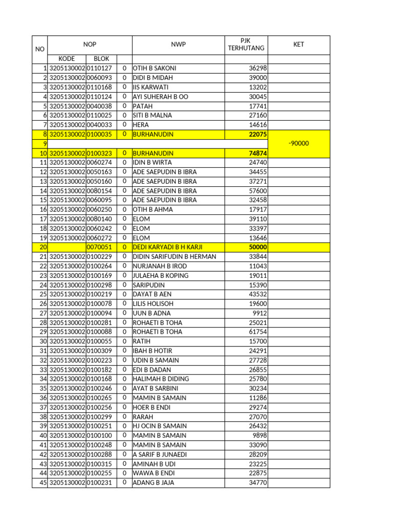 Debt Records and Payment Details | PDF