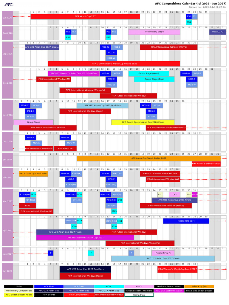 AFC Competitions Calendar 2026-2027 | PDF | Sports | International ...