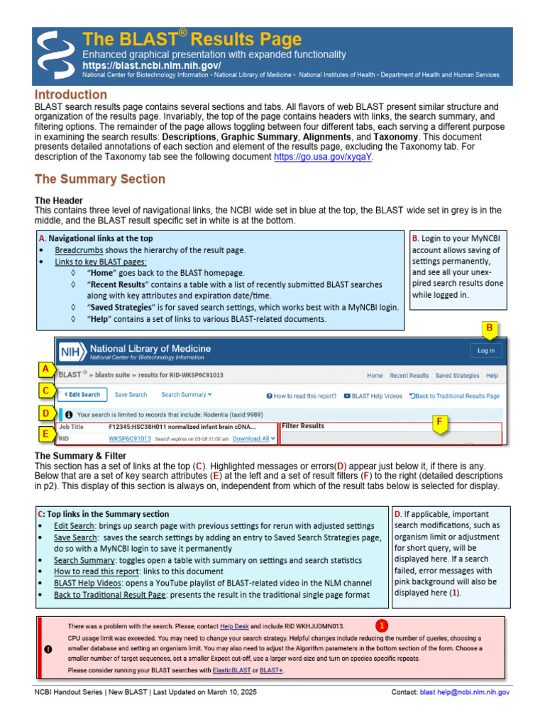 HowTo BLAST NewResultPage | PDF | Sequence Alignment | National Center ...