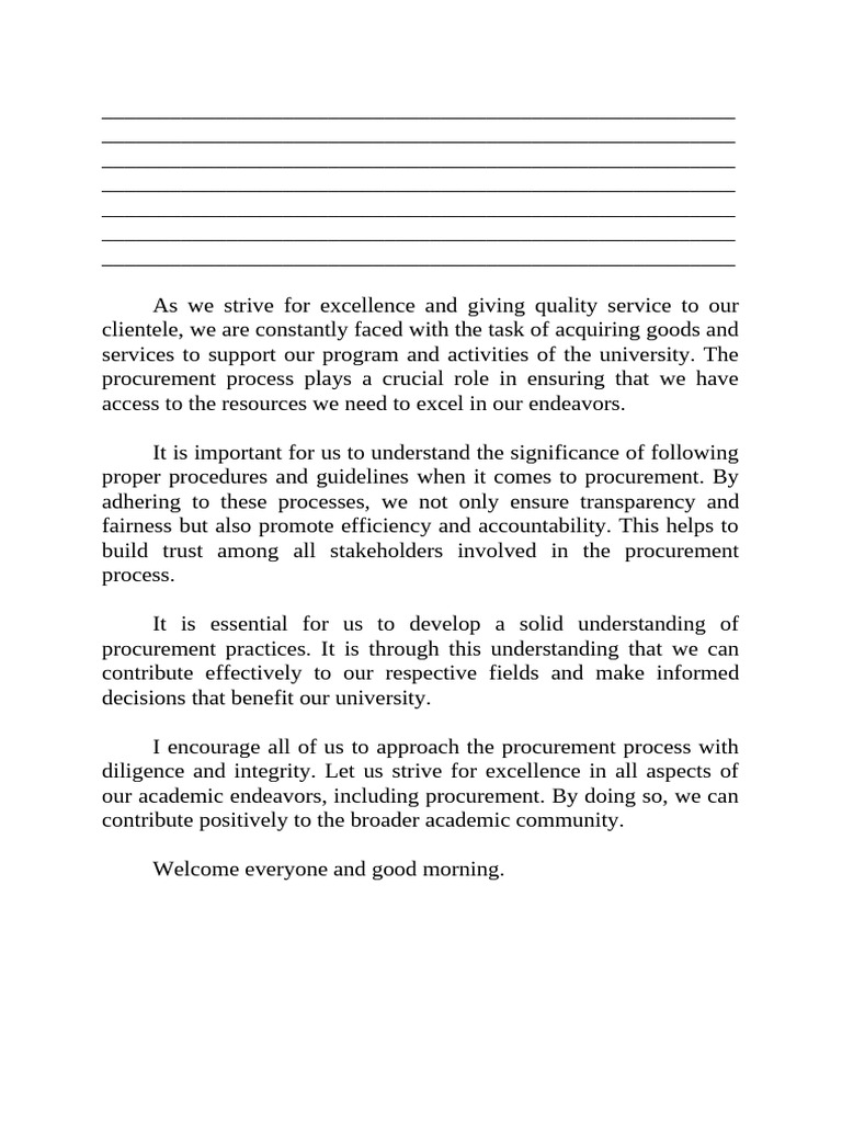 Message (Procurement Process) | PDF