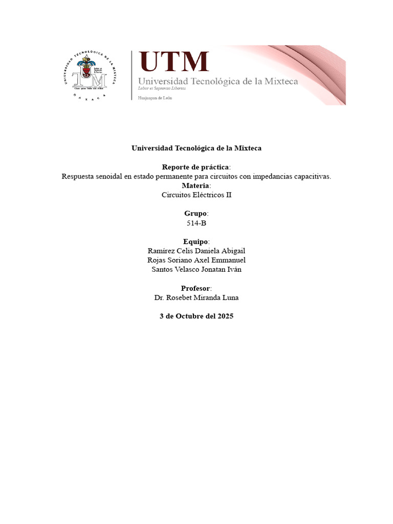 Práctica 1b - Circuitos Eléctricos II | PDF | Red eléctrica | Oscilación