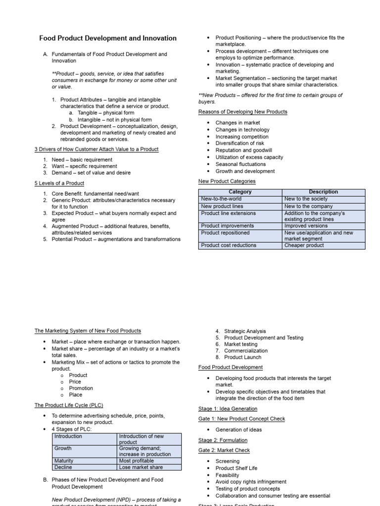Food Product Development Essentials | PDF | New Product Development ...