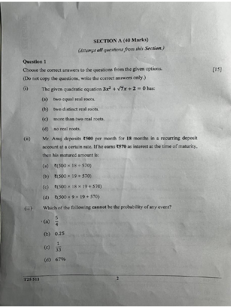 ICSE Grade 10 - 2024-25 Board Paper | PDF
