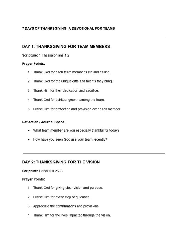 7 DAYS OF THANKSGIVING - Week 1 | PDF | Abrahamic Religions | Christian ...