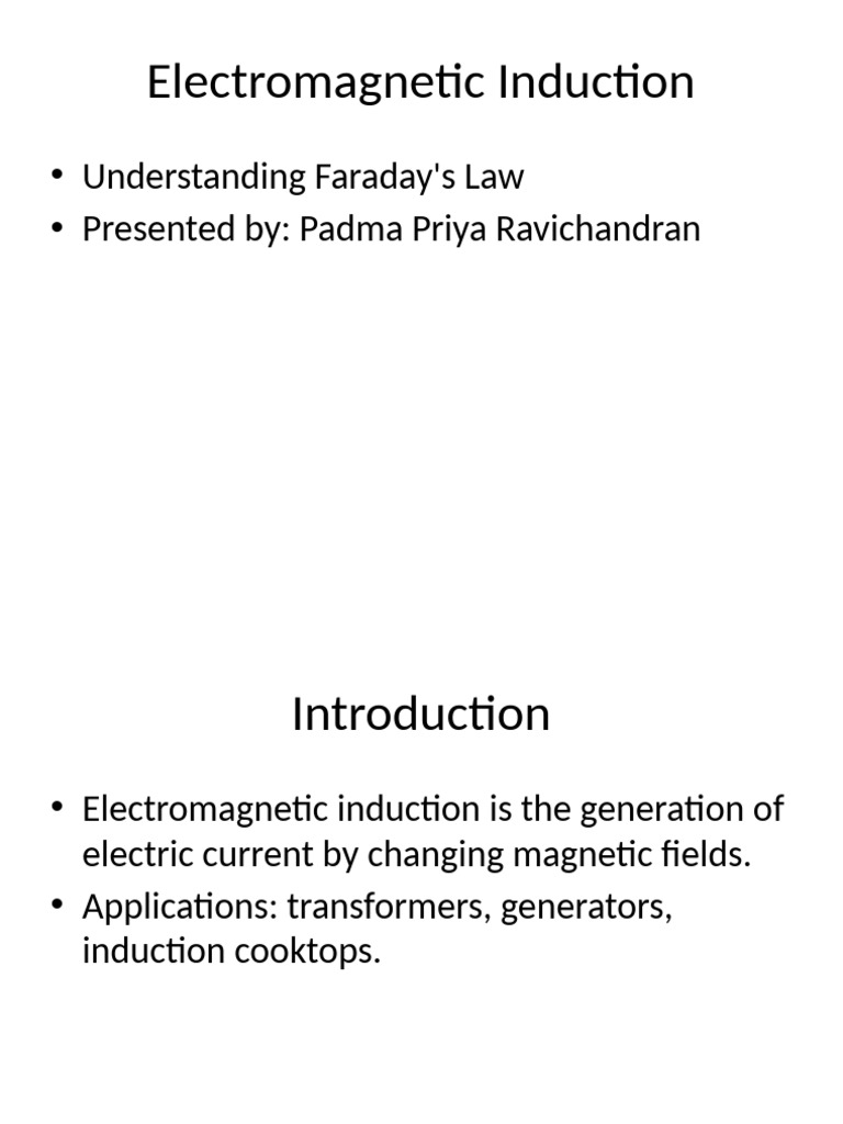 Electromagnetic Induction Presentation | PDF
