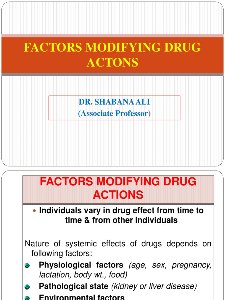 Factors Modifying Drug Actions | PDF | Liver | Benzodiazepine