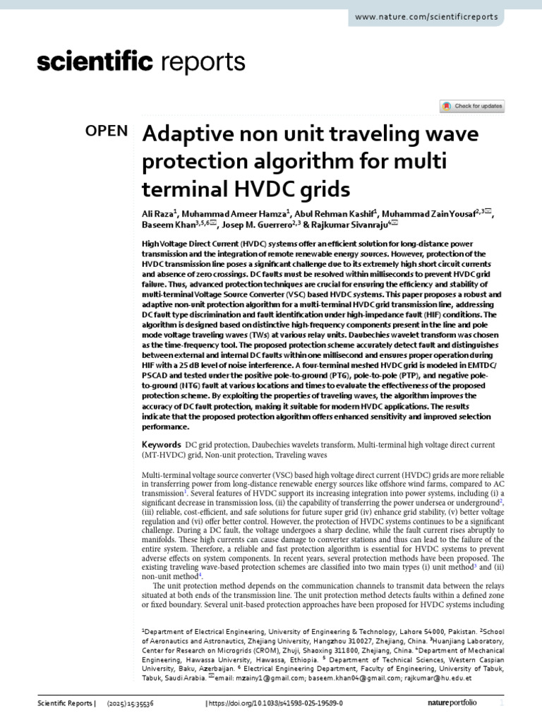 4_Adaptive Non Unit Traveling Wave Protection Algorithm for Multi Terminal HVDC Grids | PDF ...