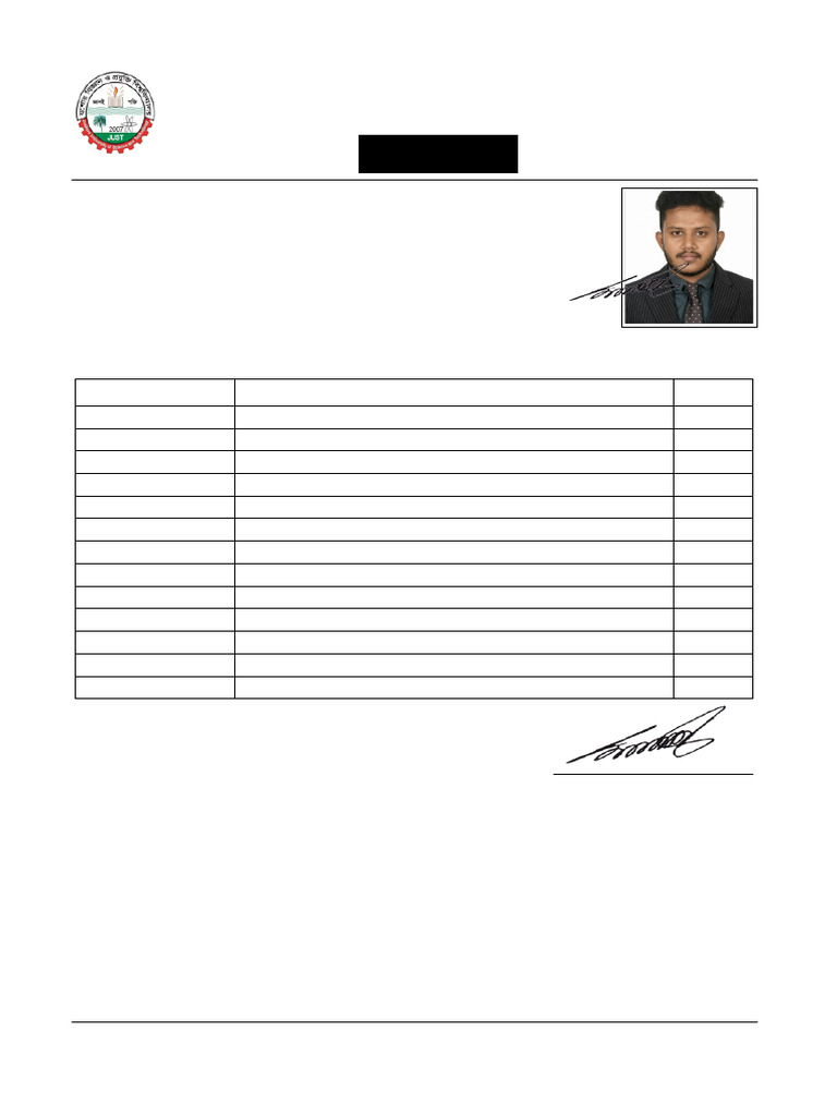 Jashore University of Science and Technology Jashore - 7408: Admit Card ...