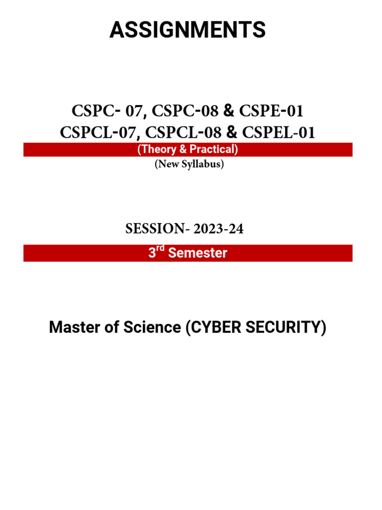 New Mscs 3rd Sem Assignments 2023 24 | PDF | Transmission Control Protocol | Php