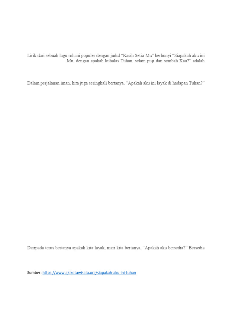 Siapakah Aku Ini Tuhan | PDF