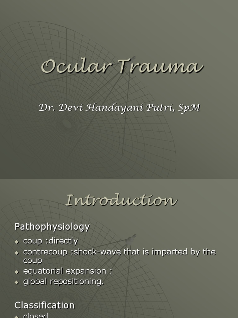 Ocular Trauma: Diagnosis and Management | PDF | Cornea | Wound