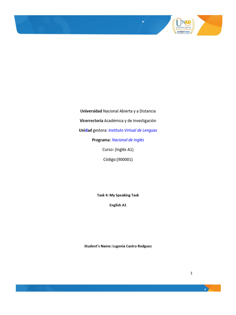 Anexo 2 - Plantilla de Entrega Tarea 4 - My Speaking Task | PDF