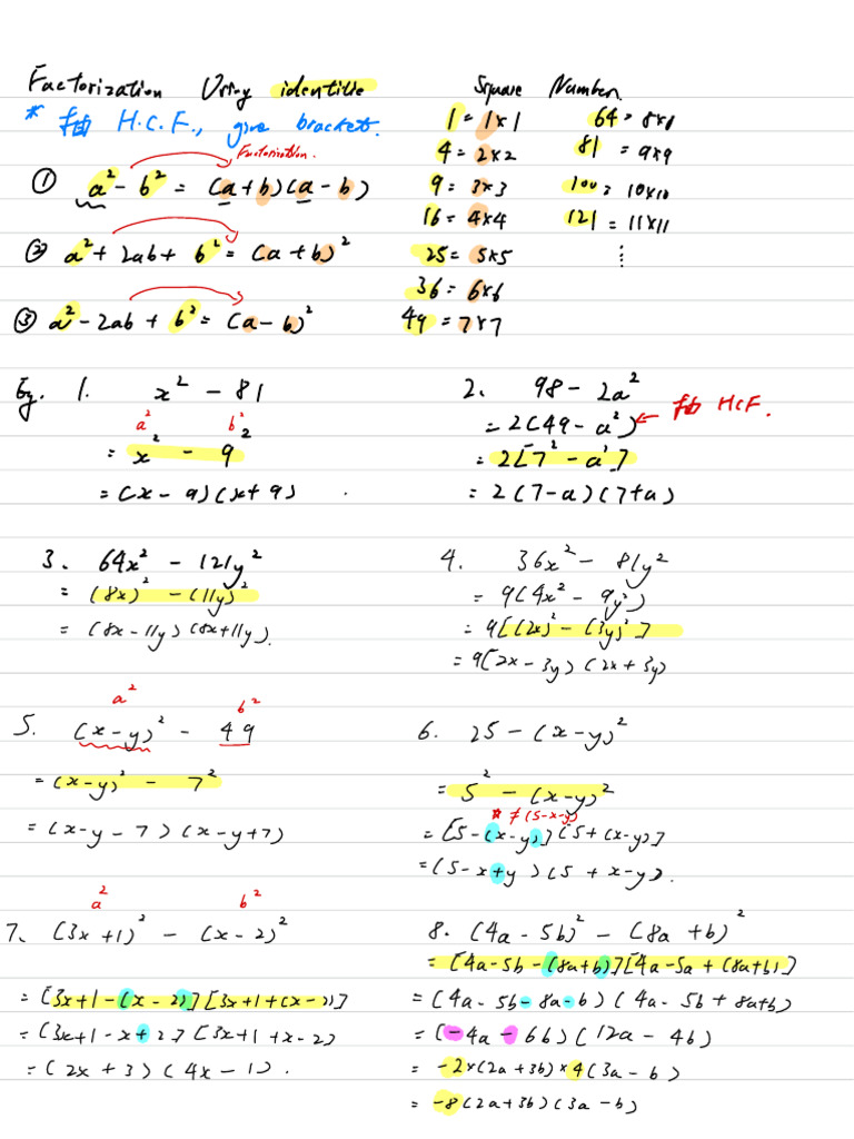 Enya Factorization by Using Identities | PDF