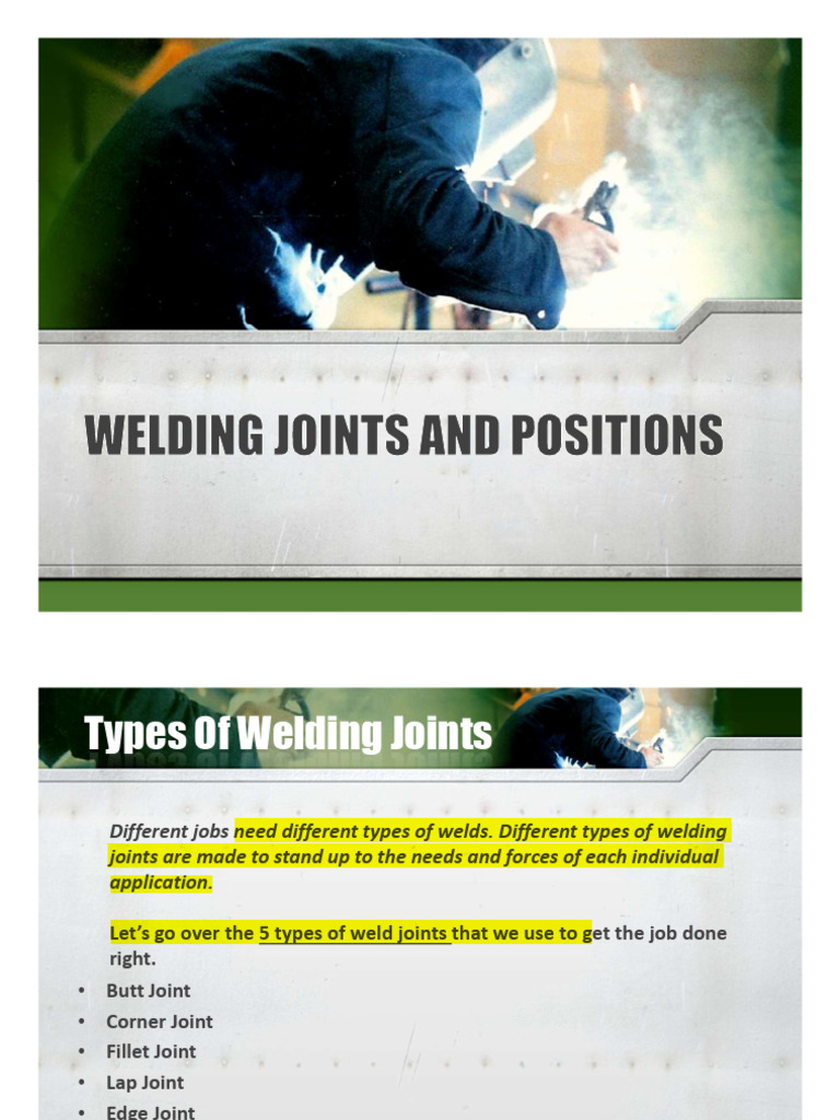 Types of Welding Joints and Positions | PDF | Welding | Construction