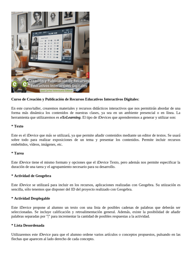 Curso de Creación y Publicación de Recursos Educativos Interactivos Digitales | PDF | Ingeniería ...