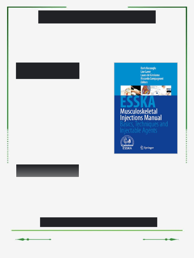Musculoskeletal Injections Manual - Basics, Techniques and Injectable ...