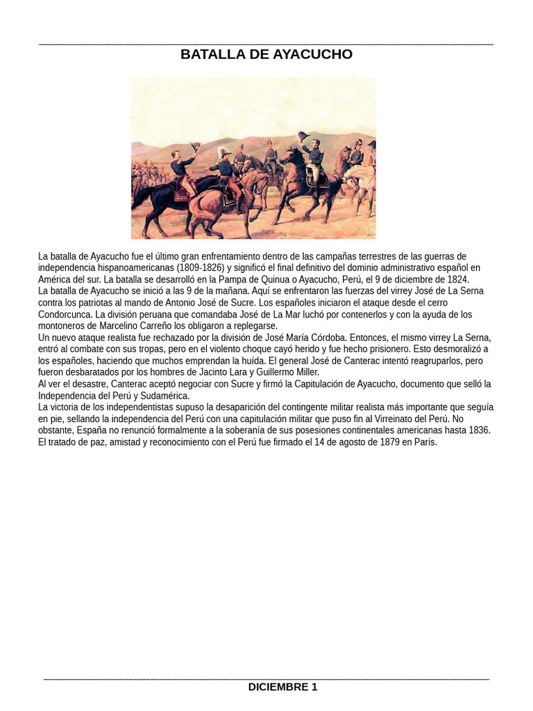 Batalla de Ayacucho | PDF