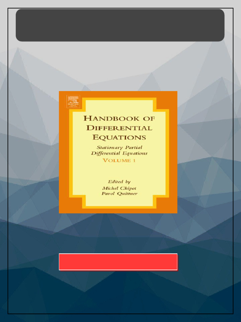Handbook of Differential Equations Stationary Partial Differential ...