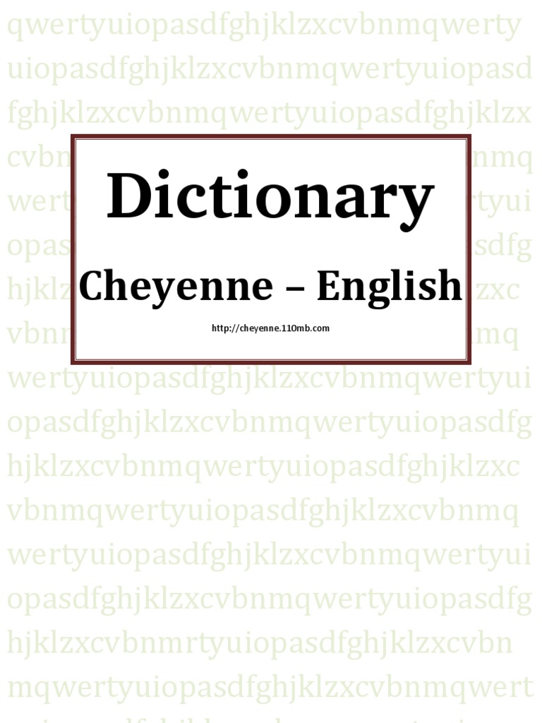 Dictionary Cheyenne - English | PDF | Onomastics | Semiotics