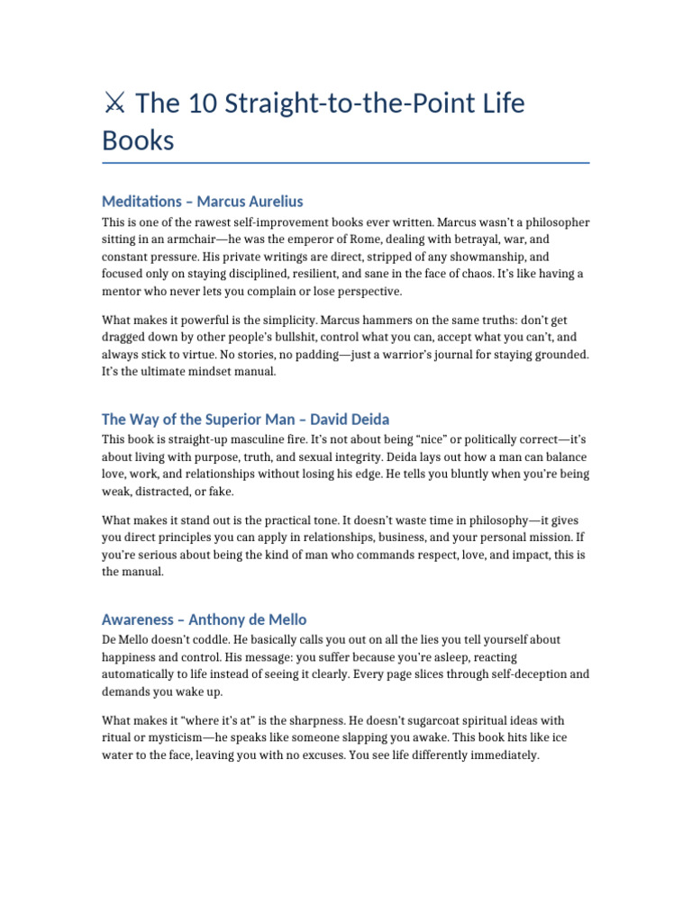 10 No BS Life Books | PDF | Psychological Concepts | Spirituality