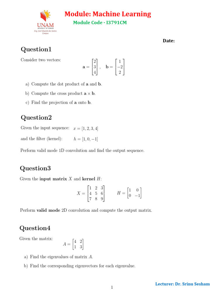 Module: Machine Learning: Module Code - I3791CM | PDF | Linear ...