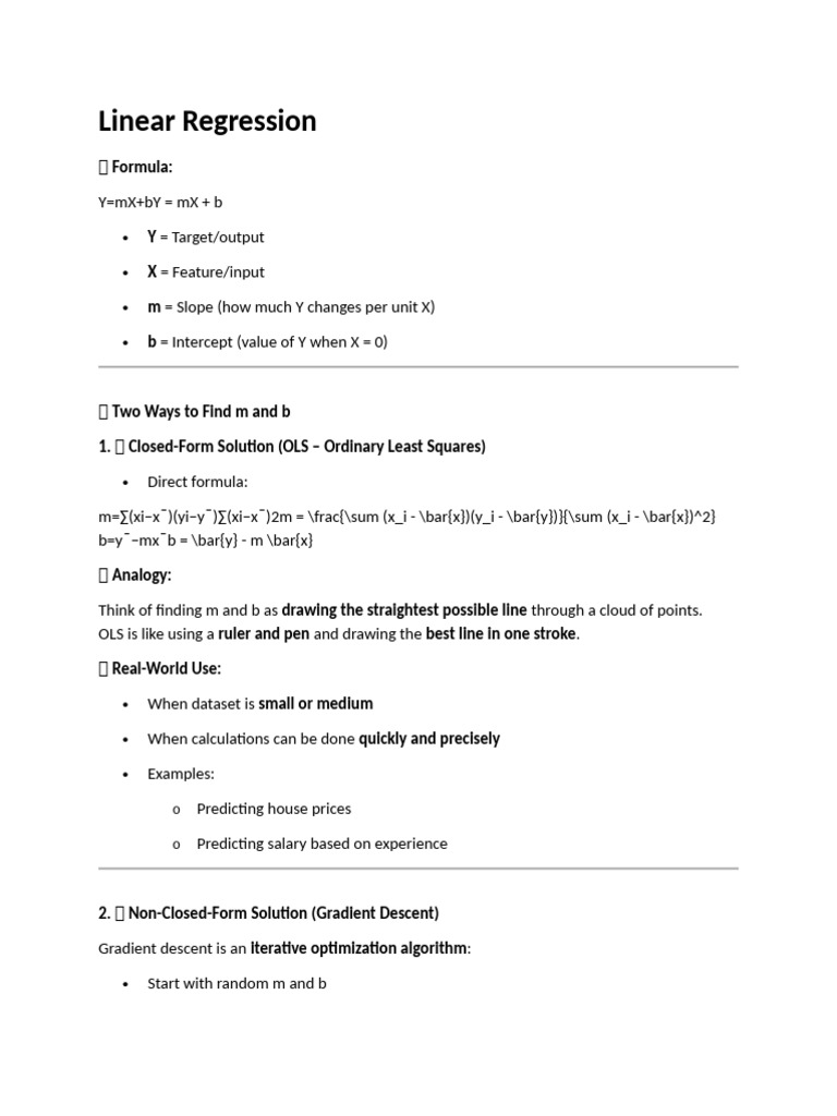 Linear_Regression_FORMULATION | PDF | Ordinary Least Squares | Errors ...