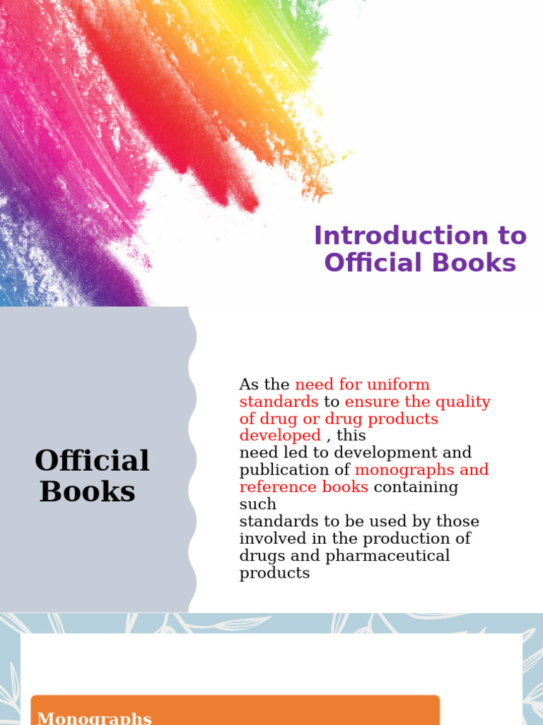 Overview of Official Drug Compendia | PDF