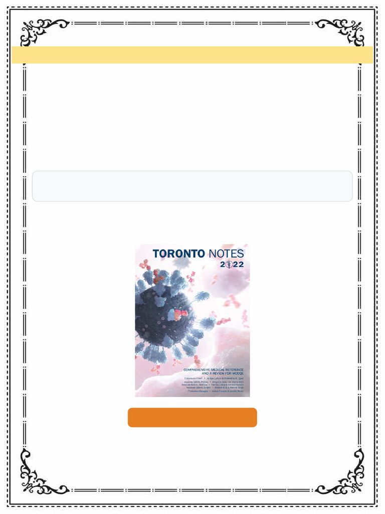 TORONTO NOTES 2022 38th Edition Yuliya Lytvyn One-Click Download | PDF ...