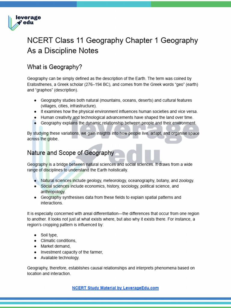 NCERT Class 11 Geography Overview | PDF | Geography | Earth Sciences