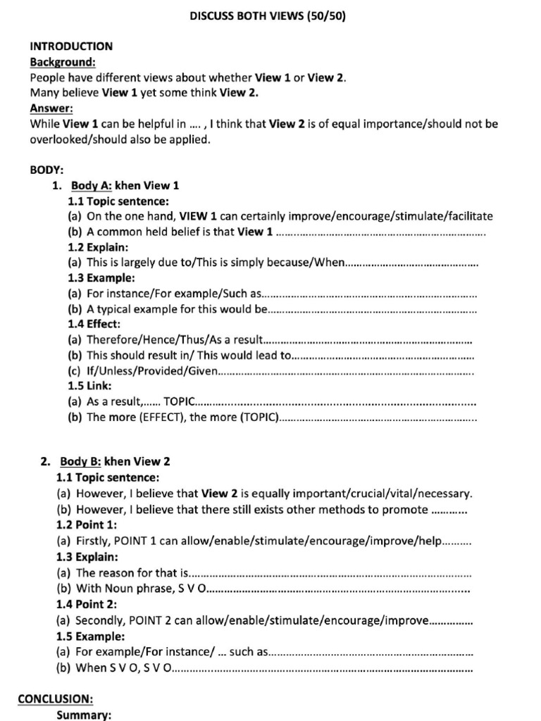 Writing Task 2 Discuss Both View | PDF