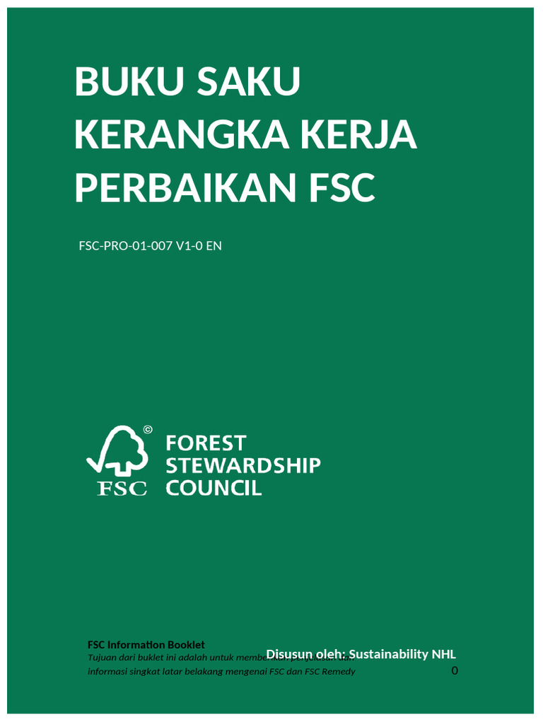 FSC Remedy Framework Booklet (Draft) | PDF