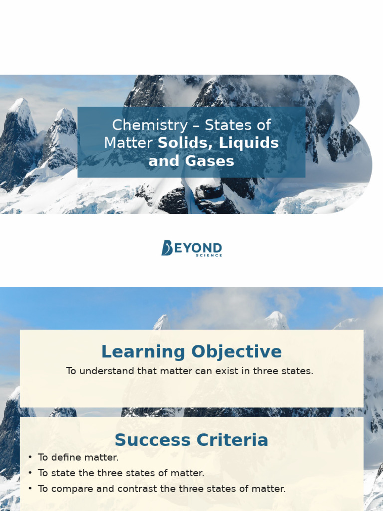 Solids, Liquids and Gases Presentation | PDF | Matter | Gases