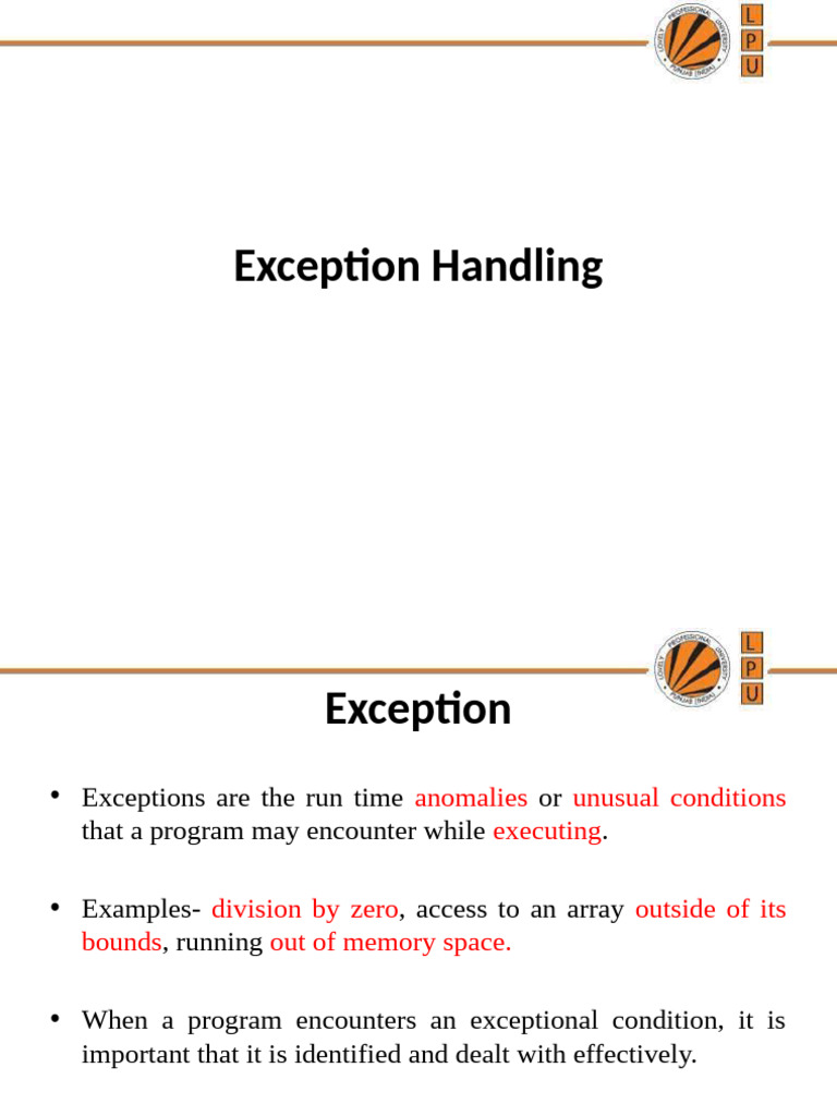 Exception handling (1) | PDF | Class (Computer Programming) | Inheritance (Object Oriented ...